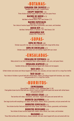 San Jose Mexican - White Pond Road